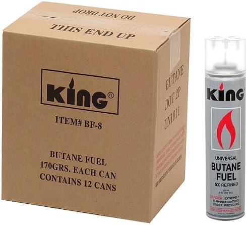 King Butane - Universal Gas Lighter Refill - (Box of 12) | MK Distro