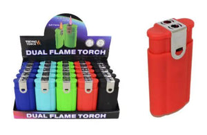 Techno Torch - Dual Flame - Disposable Lighters (Box of 25) | MK Distro